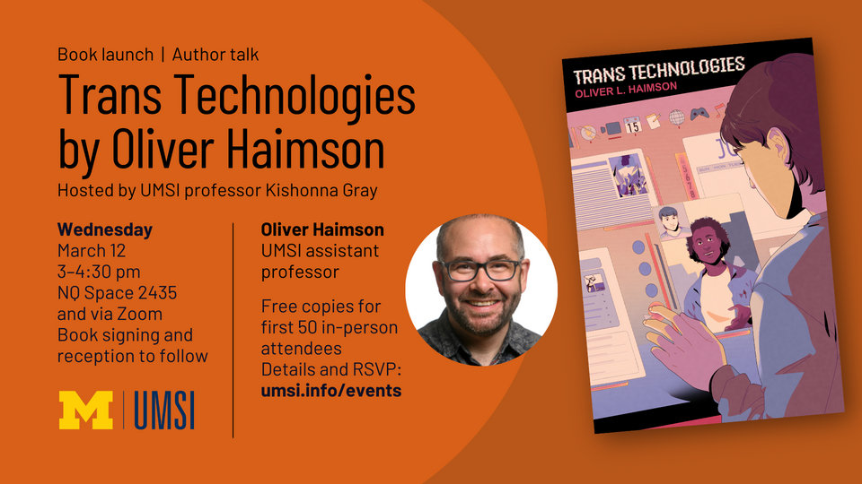 Trans Technologies book launch event: Author Oliver Haimson in ...